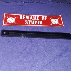 Other | Red Beware Of Stupid Bumper Sticker New | Poshmark